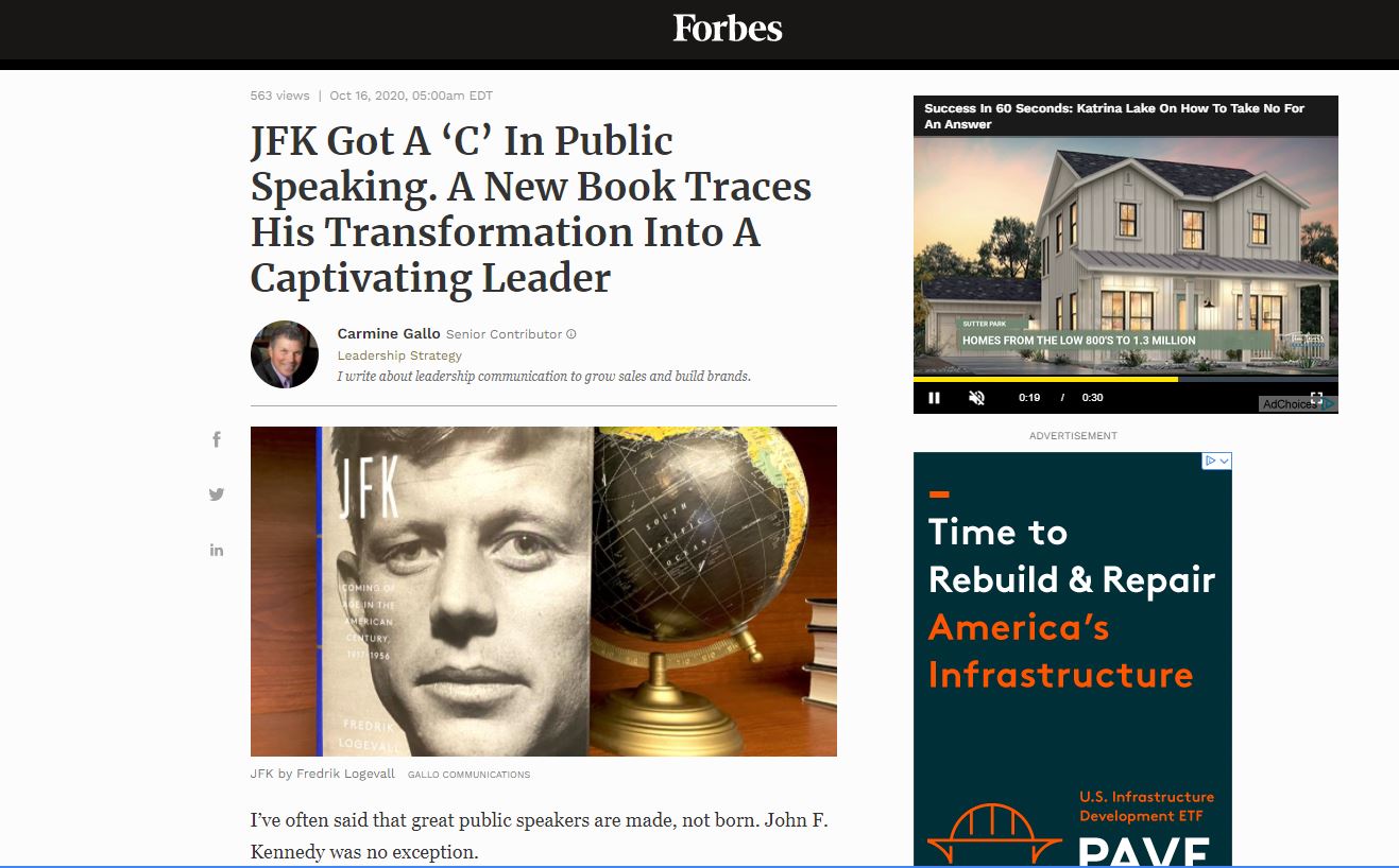 How John F. Kennedy Turned a ‘C’ in Public Speaking into a Super Power ...